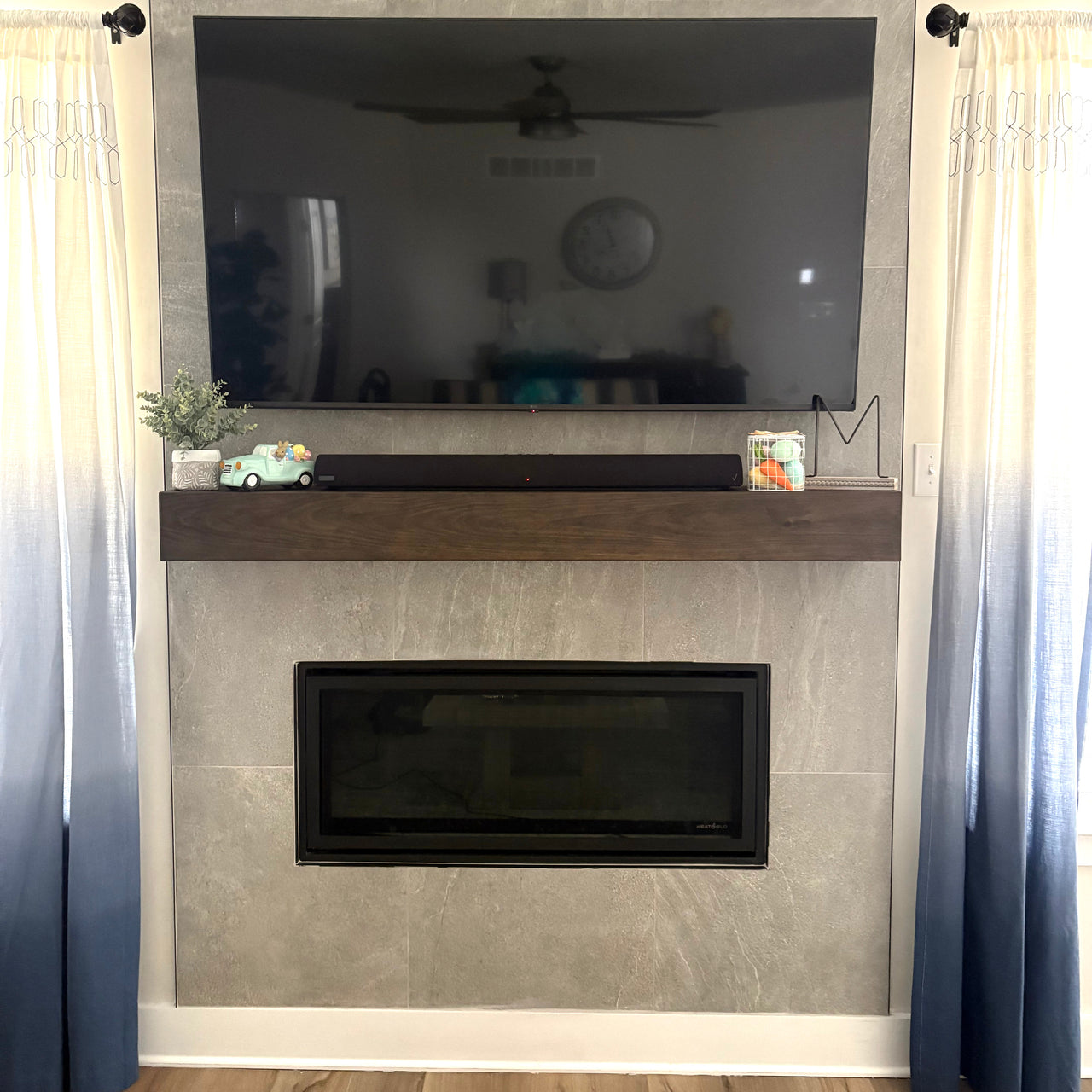 Modern Floating Fireplace Mantel