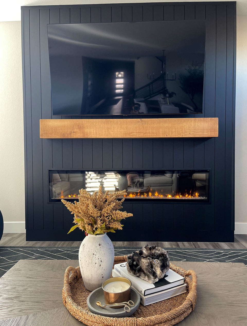 Modern Floating Fireplace Mantel
