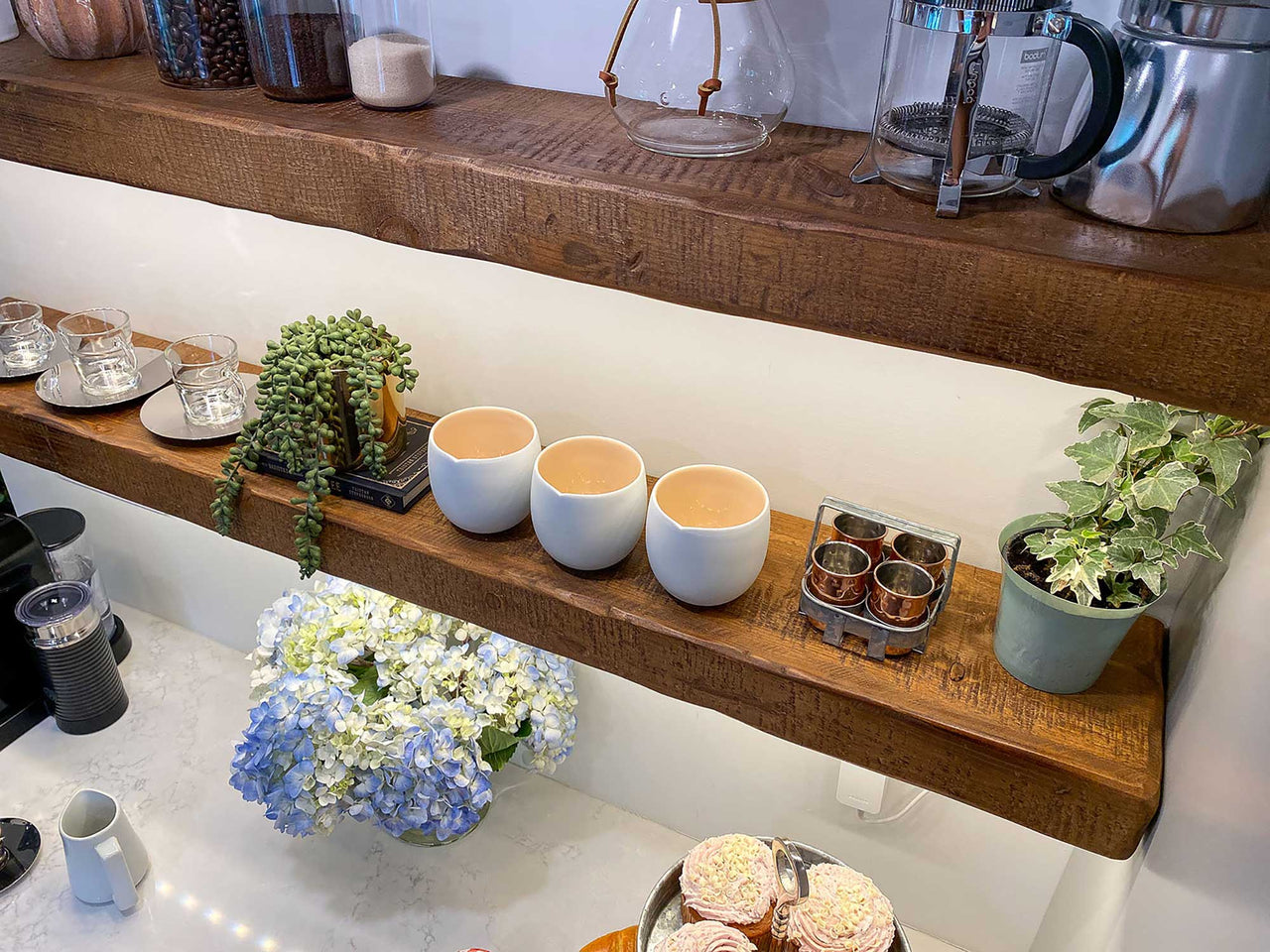 Floating Shelf with Integrated LED Lights - 3" Thick